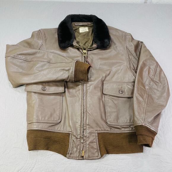 Military | Jackets & Coats | Vintage Bomber Leather Jacket Military ...